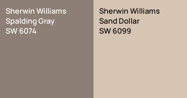 Sherwin Williams Spalding Gray vs. Sherwin Williams Sand Dollar comparison