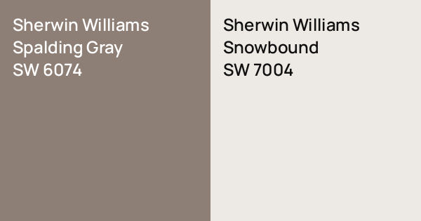 Sherwin Williams Spalding Gray vs. Sherwin Williams Snowbound comparison