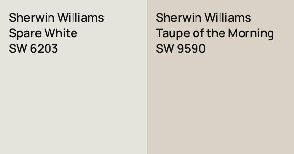Sherwin Williams Spare White vs. Sherwin Williams Taupe of the Morning ...