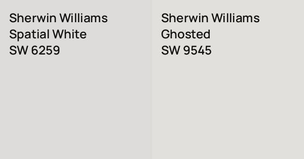 Sherwin Williams Spatial White vs. Sherwin Williams Ghosted comparison