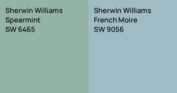 Sherwin Williams Spearmint vs. Sherwin Williams French Moire comparison