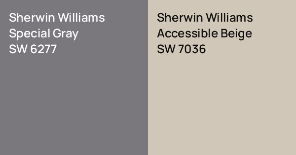 Sherwin Williams Special Gray vs. Sherwin Williams Accessible Beige ...