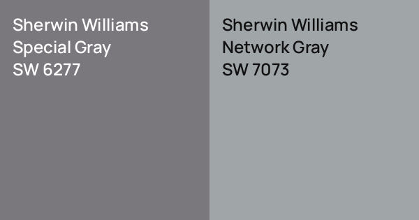 Sherwin Williams Special Gray vs. Sherwin Williams Network Gray comparison
