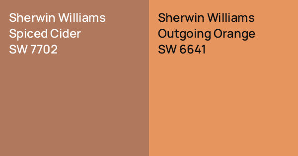 Sherwin Williams Spiced Cider vs. Sherwin Williams Outgoing Orange ...