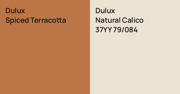 Dulux Spiced Terracotta vs. Dulux Natural Calico comparison
