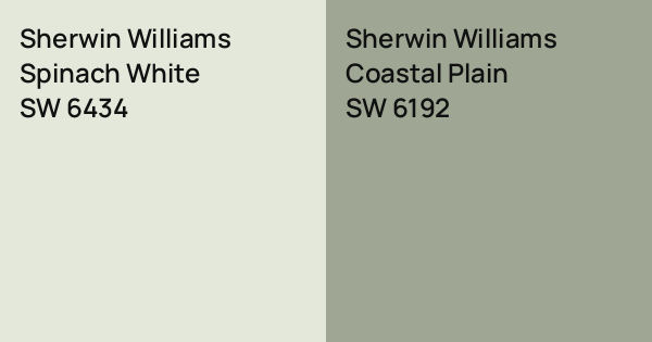 Sherwin Williams Spinach White vs. Sherwin Williams Coastal Plain ...