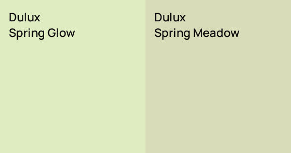 Dulux Spring Glow vs. Dulux Spring Meadow comparison