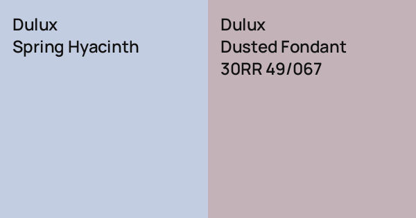 Dulux Spring Hyacinth vs. Dulux Dusted Fondant comparison