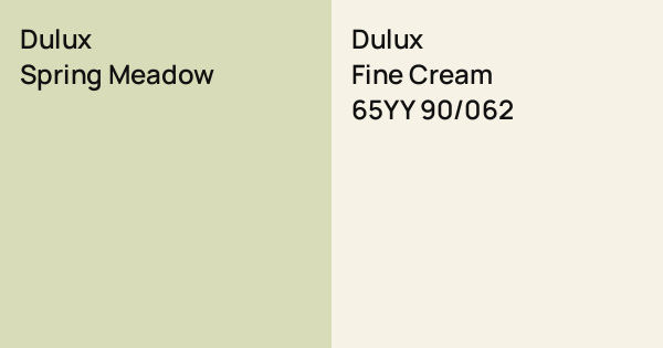 Dulux Spring Meadow vs. Dulux Fine Cream comparison