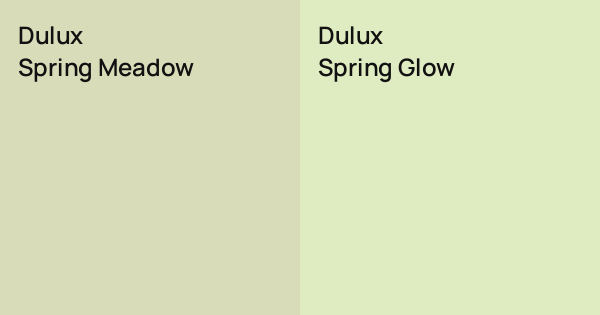 Dulux Spring Meadow vs. Dulux Spring Glow comparison