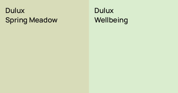 Dulux Spring Meadow vs. Dulux Wellbeing comparison