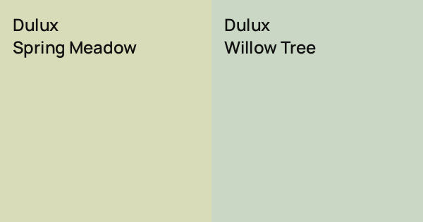 Dulux Spring Meadow vs. Dulux Willow Tree comparison