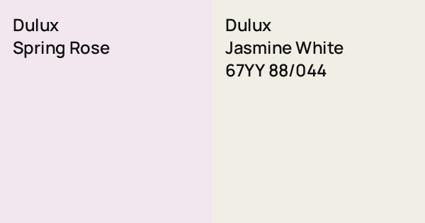 Dulux Spring Rose vs. Dulux Jasmine White comparison