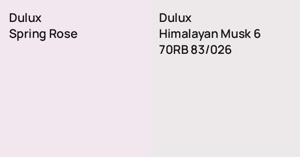 Dulux Spring Rose vs. Dulux Himalayan Musk 6 comparison