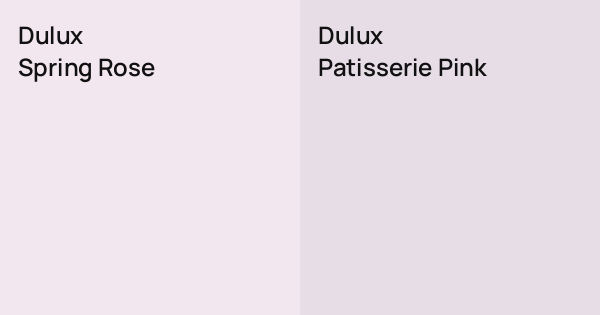Dulux Spring Rose vs. Dulux Patisserie Pink comparison