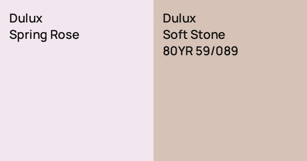 Dulux Spring Rose vs. Dulux Soft Stone comparison