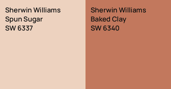 Sherwin Williams Spun Sugar vs. Sherwin Williams Baked Clay comparison