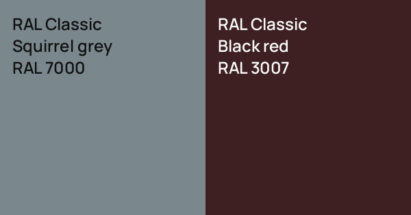 RAL Classic Squirrel grey vs. RAL Classic Black red comparison