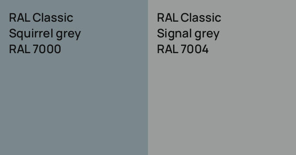 RAL Classic Squirrel grey vs. RAL Classic Signal grey comparison