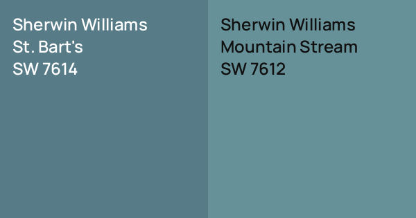 Sherwin Williams St. Bart's vs. Sherwin Williams Mountain Stream comparison