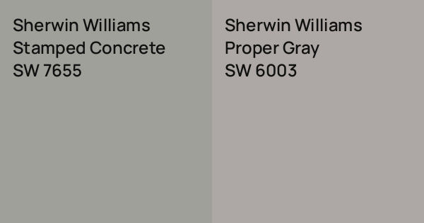 Sherwin Williams Stamped Concrete vs. Sherwin Williams Proper Gray comparison