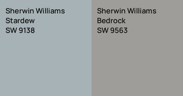 Sherwin Williams Stardew vs. Sherwin Williams Bedrock comparison