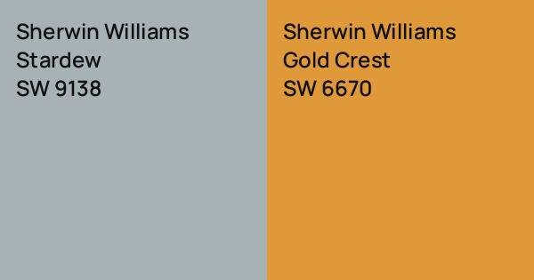 Sherwin Williams Stardew vs. Sherwin Williams Gold Crest comparison
