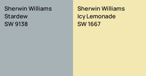 Sherwin Williams Stardew vs. Sherwin Williams Icy Lemonade comparison