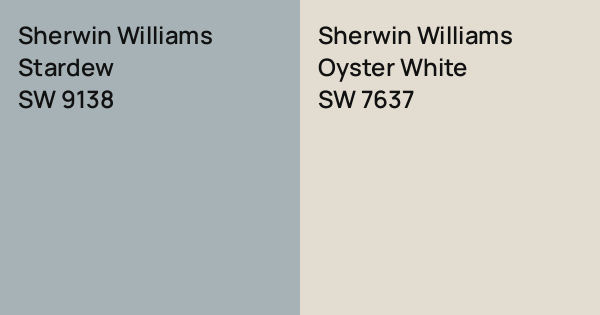 Sherwin Williams Stardew vs. Sherwin Williams Oyster White comparison