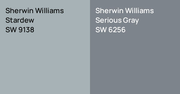 Sherwin Williams Stardew vs. Sherwin Williams Serious Gray comparison