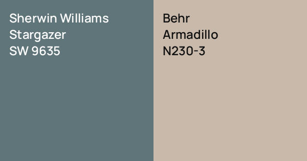 Sherwin Williams Stargazer vs. Behr Armadillo comparison