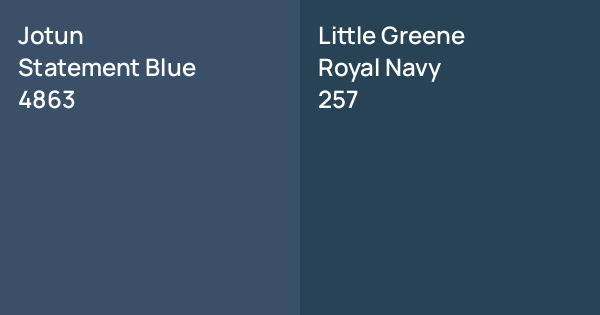 Jotun Statement Blue vs. Little Greene Royal Navy comparison