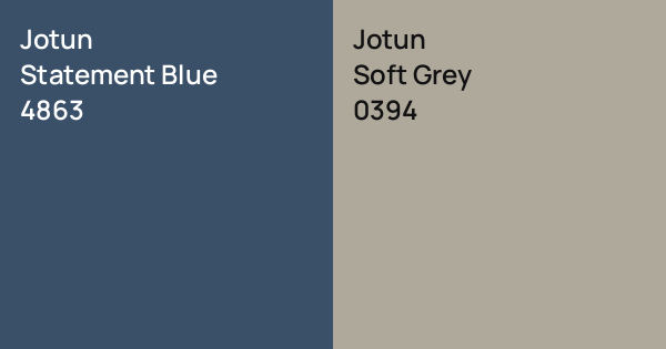 Jotun Statement Blue vs. Jotun Soft Grey comparison