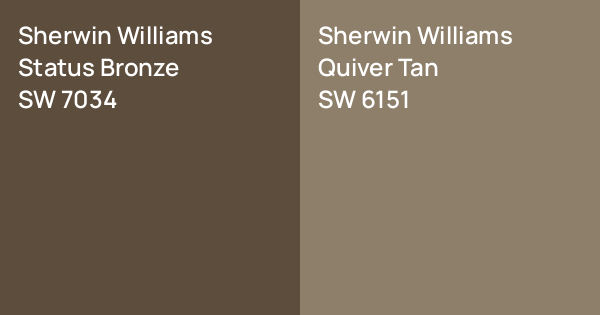 Sherwin Williams Status Bronze vs. Sherwin Williams Quiver Tan comparison