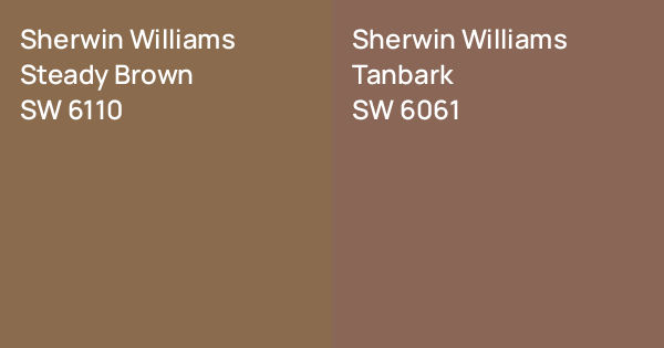 Sherwin Williams Steady Brown vs. Sherwin Williams Tanbark comparison