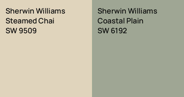 Sherwin Williams Steamed Chai vs. Sherwin Williams Coastal Plain comparison