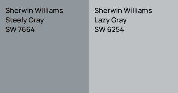Sherwin Williams Steely Gray vs. Sherwin Williams Lazy Gray comparison