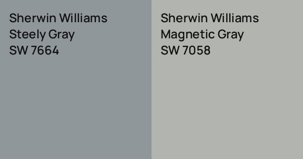Sherwin Williams Steely Gray vs. Sherwin Williams Magnetic Gray comparison