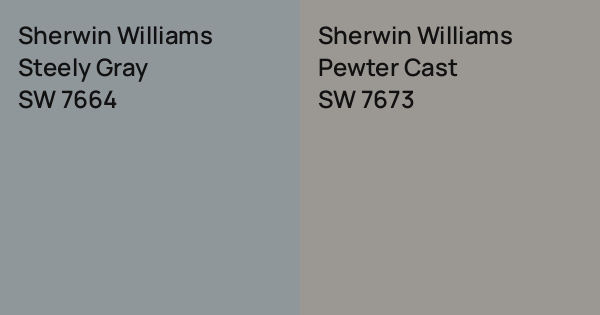 Sherwin Williams Steely Gray vs. Sherwin Williams Pewter Cast comparison