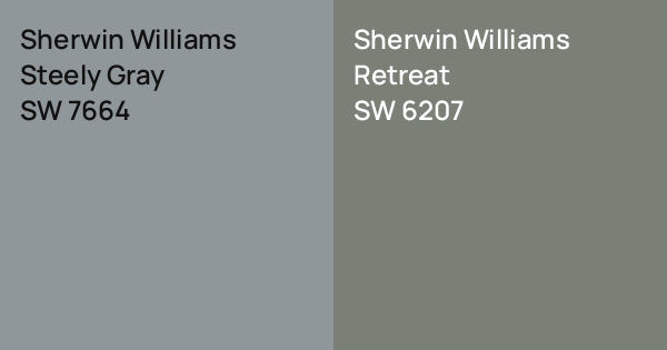 Sherwin Williams Steely Gray vs. Sherwin Williams Retreat comparison