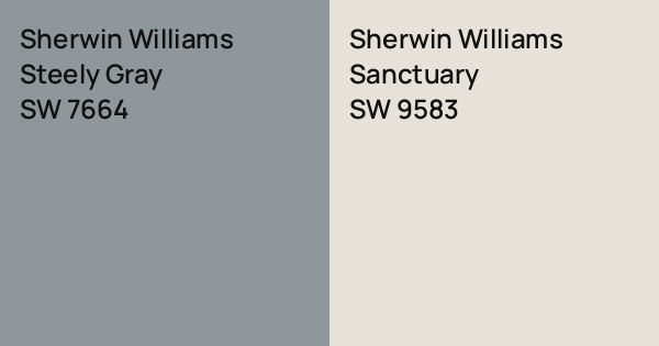 Sherwin Williams Steely Gray vs. Sherwin Williams Sanctuary comparison