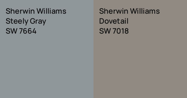 Sherwin Williams Steely Gray vs. Sherwin Williams Dovetail comparison