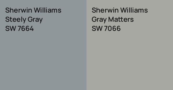 Sherwin Williams Steely Gray vs. Sherwin Williams Gray Matters comparison