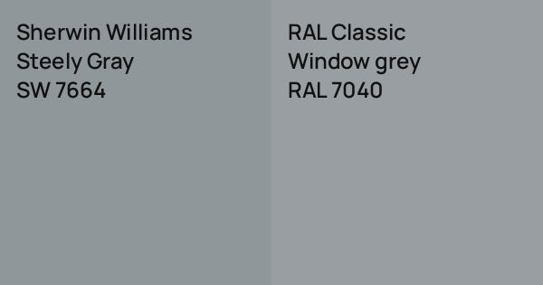 Sherwin Williams Steely Gray vs. RAL Classic Window grey comparison