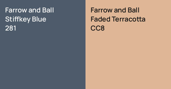 Farrow and Ball Stiffkey Blue vs. Farrow and Ball Faded Terracotta ...