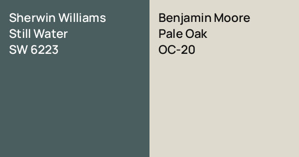 Sherwin Williams Still Water vs. Benjamin Moore Pale Oak comparison