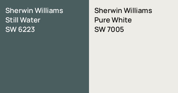 Sherwin Williams Still Water vs. Sherwin Williams Pure White comparison