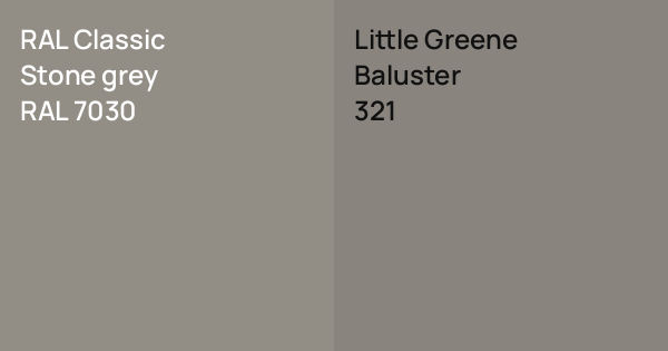 RAL Classic Stone grey vs. Little Greene Baluster comparison