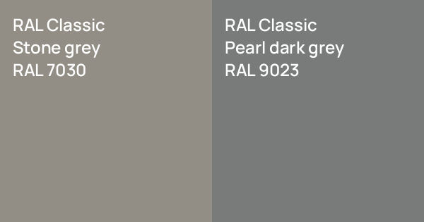 RAL Classic Stone grey vs. RAL Classic Pearl dark grey comparison