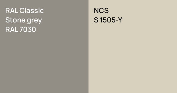 RAL Classic Stone grey vs. NCS S 1505-Y comparison